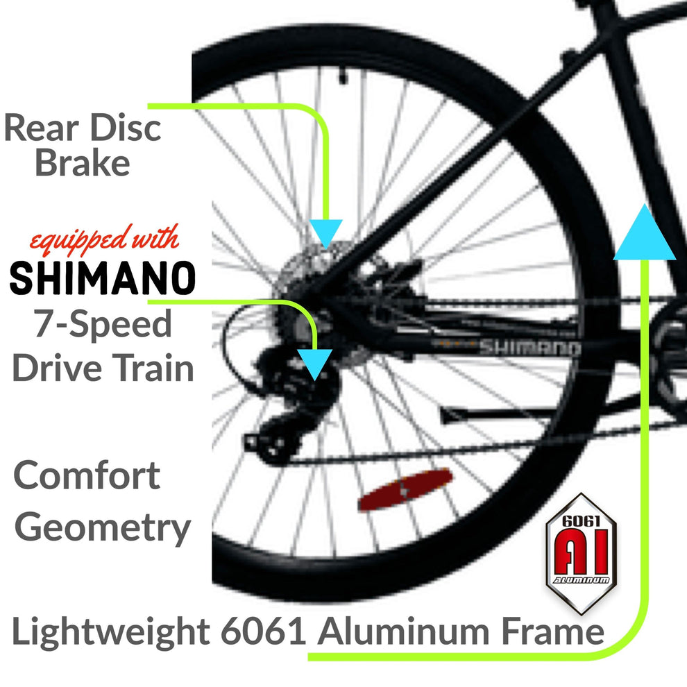 2025 Infinity Step Over Unisex BOSS.three City Hybrid 700c 7-Speed Dua ...