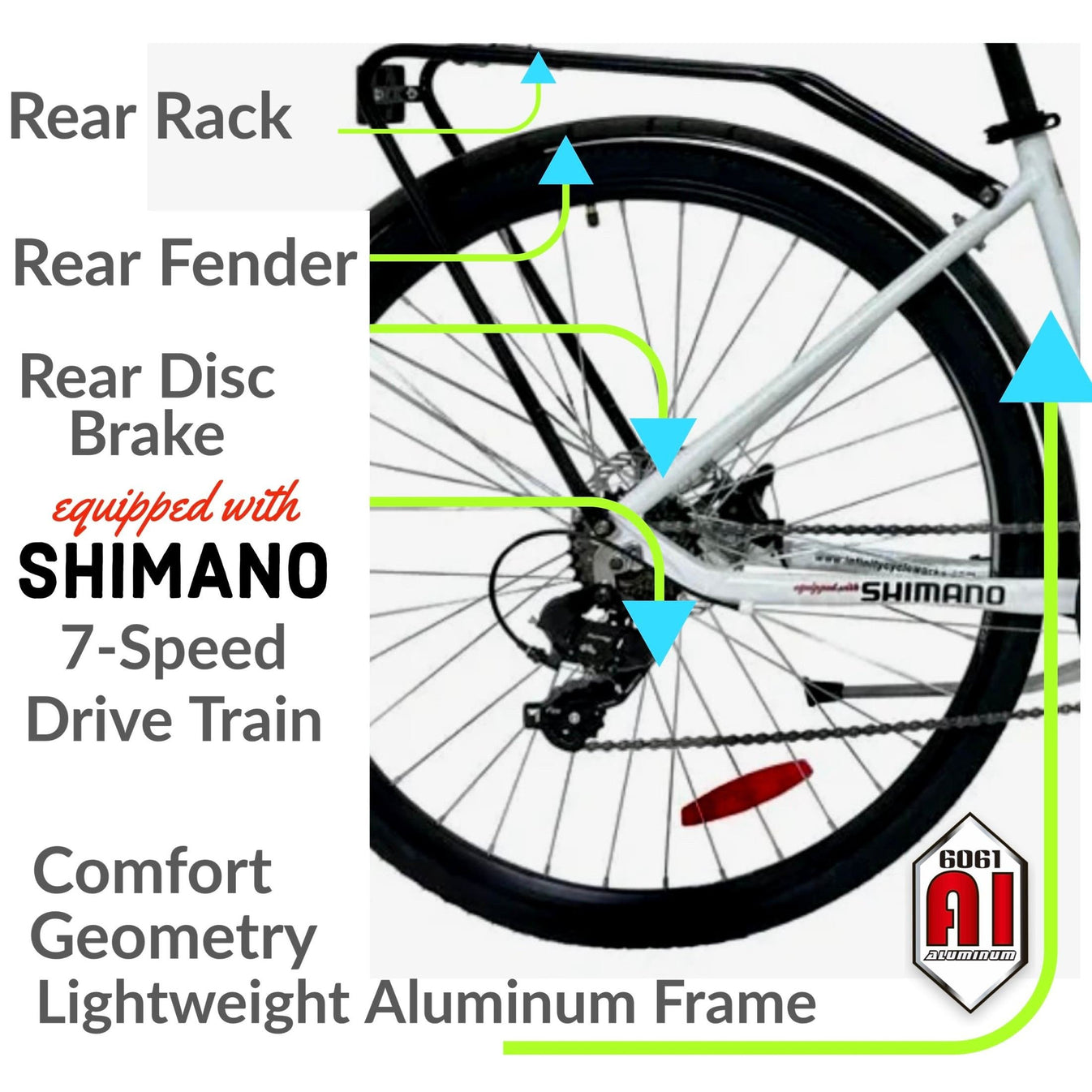 2025 Infinity LADIES Step Thru BOSS.three 7-Speed Dual Disc 700c Comfo ...